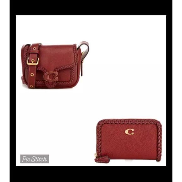 Coach | Bags | Nwt Coach Tabby Wine Leather 9 Braided Saddle Bag Card ...